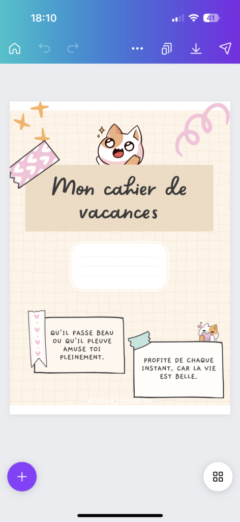 Cahier de vacances – Cocon-Schooling
