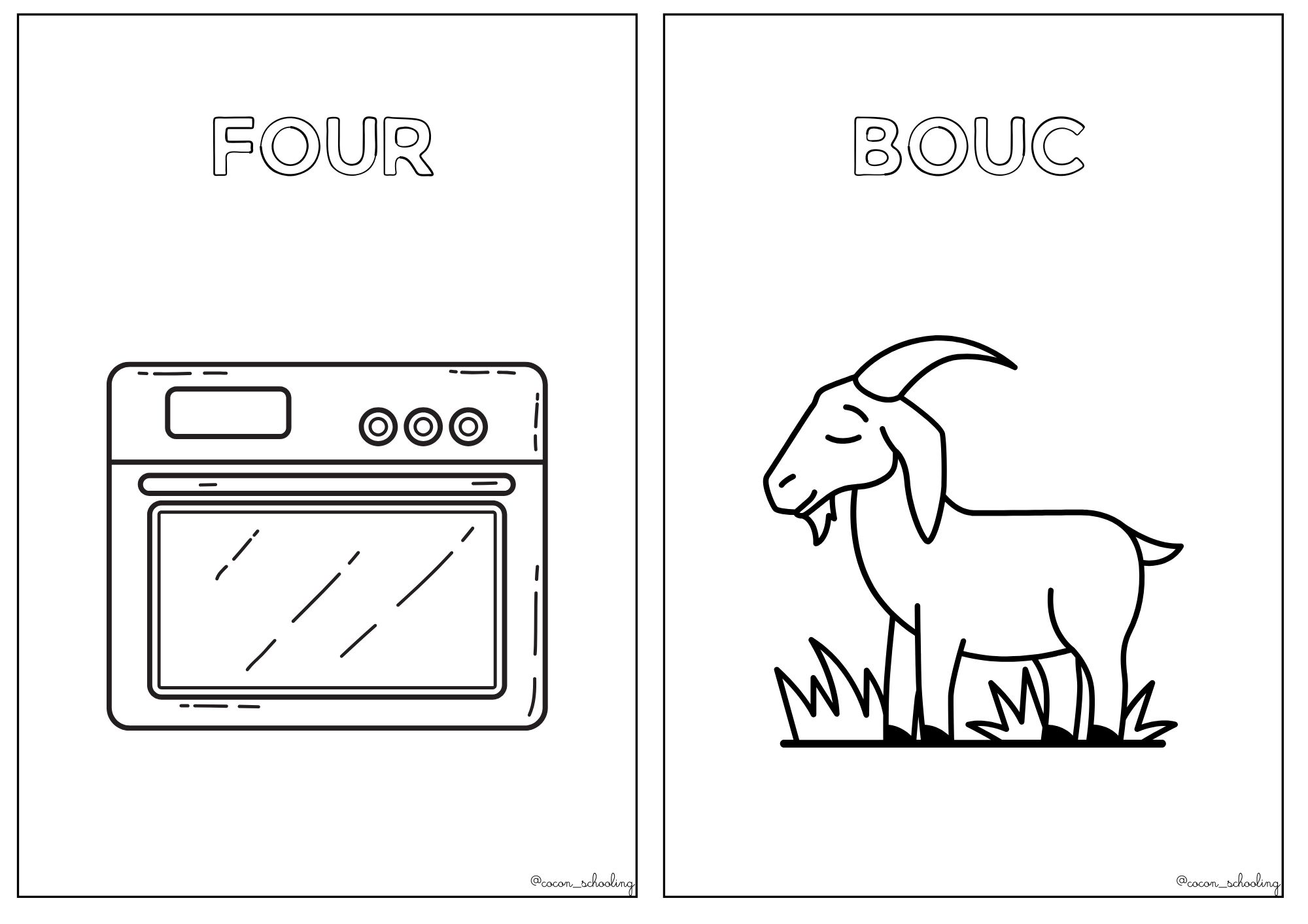 Imagier à colorier 2 – Cocon-Schooling